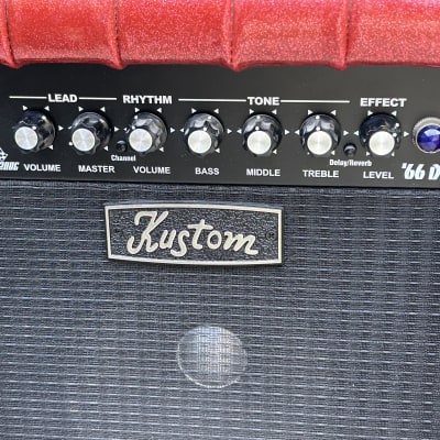 Kustom '66 Dart Guitar Amplifier Red Sparkle Tuck and Roll | Reverb
