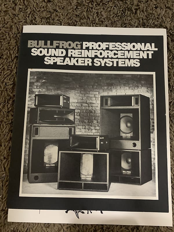 Bullfrog Speaker Systems Brochure and price list | Reverb