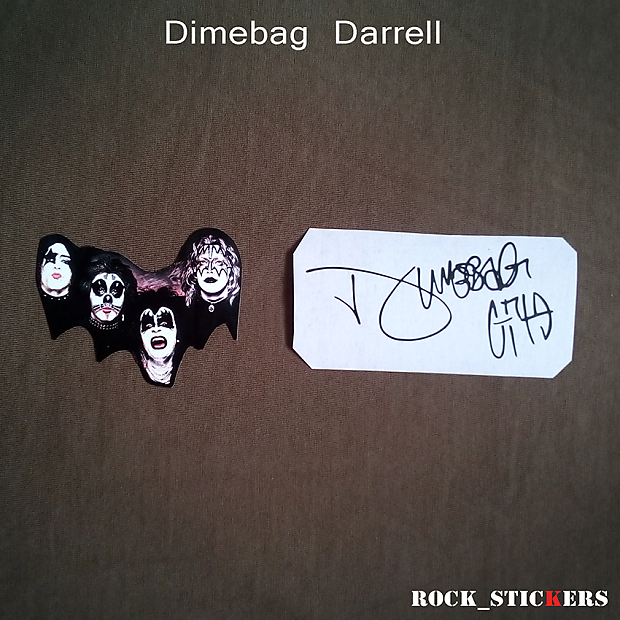 Dimebag Darrell's stickers Kiss band Dean from Hell signature | Reverb