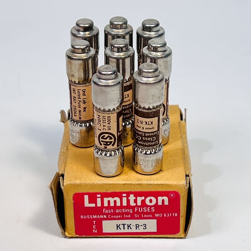 LOT of 8 BUSSMANN KTK-R-3 LIMITRON FAST-ACTING FUSE / 3A / | Reverb