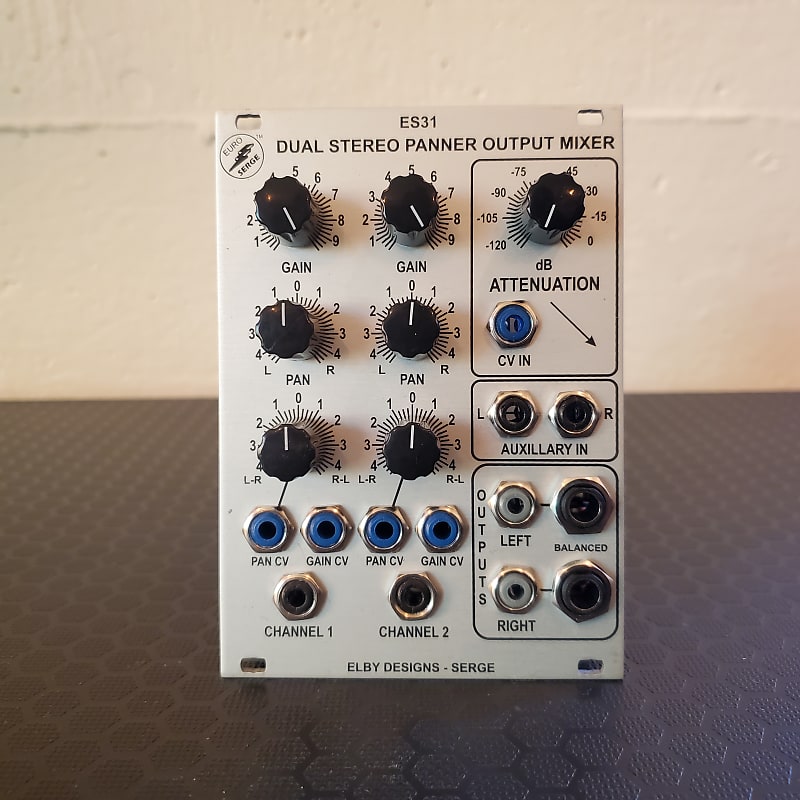 EuroSerge Stereo Panner Mixer MCSM 3U Serge 4mm [Banana] | Reverb