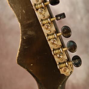 Stella Harmony H933 Fender Headstock Red Faux Tiger Stripe | Reverb