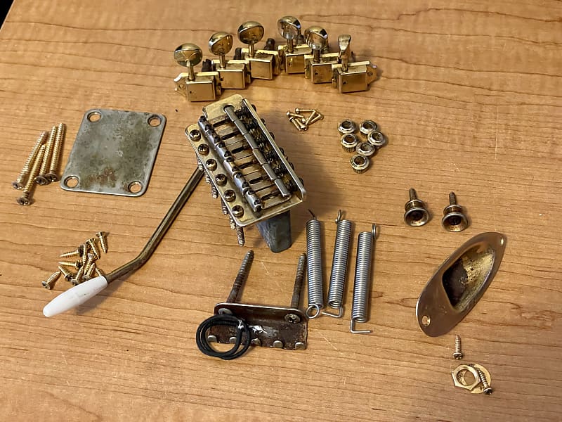 Stratocaster Hardware Full Set Gold - Relic - USA Vintage | Reverb