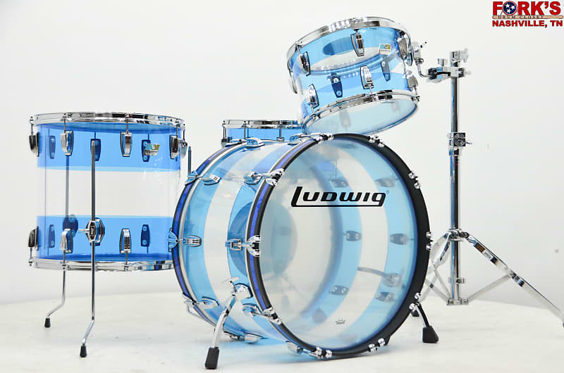 Ludwig Vistalite 4pc Drum Kit "Blue/Clear/Blue" | Reverb