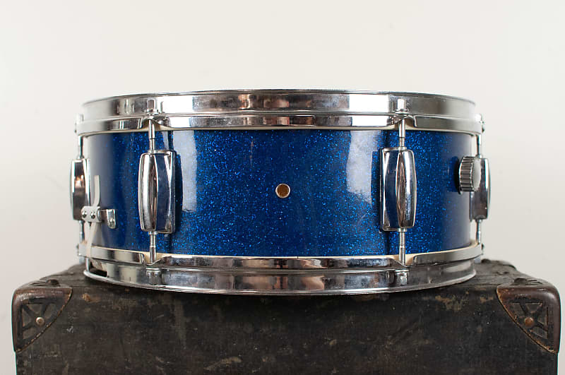 Vintage Made In Japan 5x14 Blue Sparkle Snare Drum | Reverb