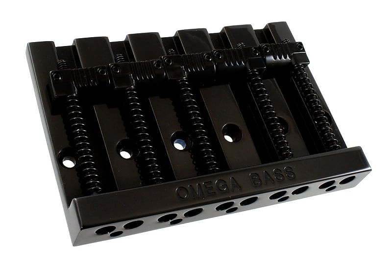 Omega Badass Style 5-String Bass Bridge, Grooved Saddles, 3" | Reverb