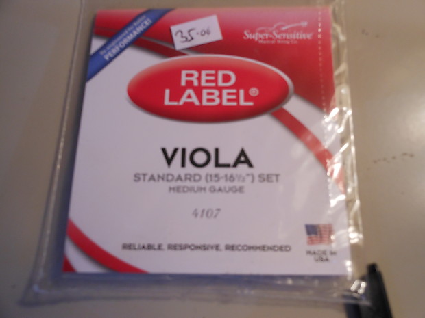 Super-Sensitive Red Label Viola strings New series packaging | Reverb