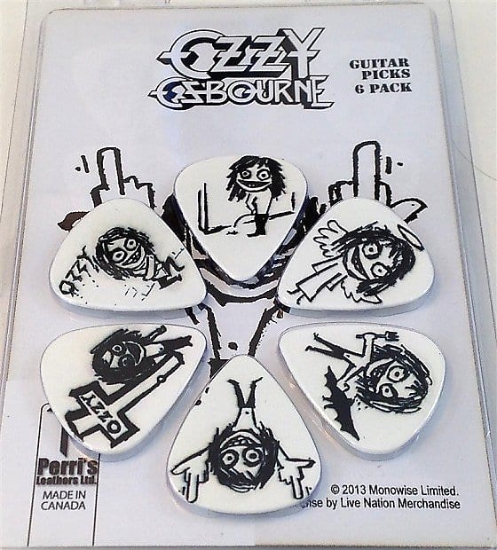 Ozzy Ozbourne Guitar Picks Iconic Imagery Set 1 6 Pack | Reverb