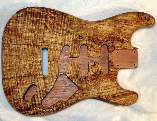 Spalted Maple / Honduran Mahogany Stratocaster style strat | Reverb
