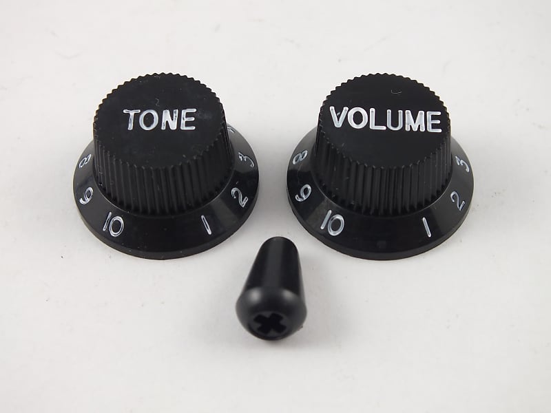 Black Volume & Tone Knobs + Matching Tip to fit Ibanez or | Reverb