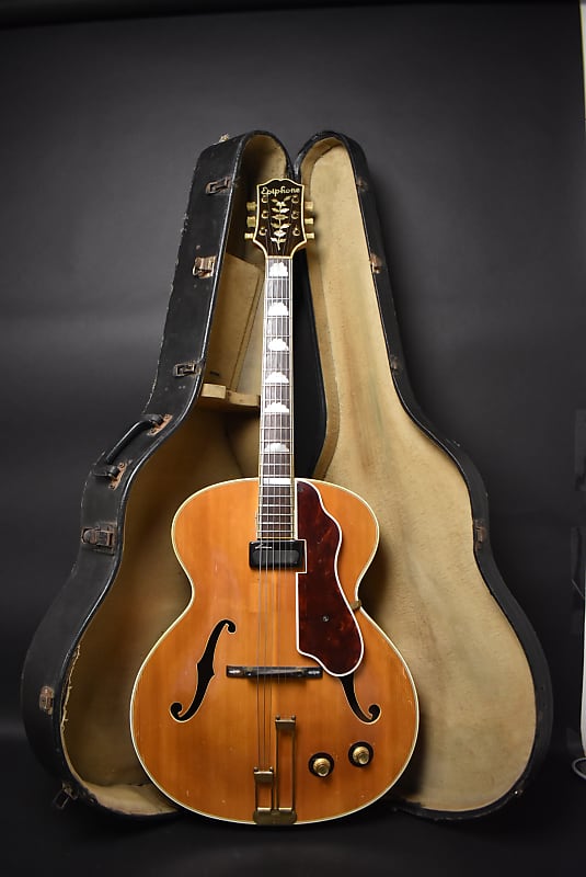 c. 1950s Epiphone DeLuxe "Emperor" Natural Finish Archtop | Reverb
