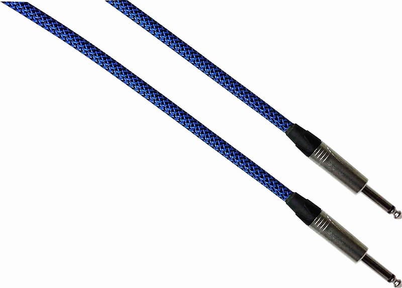 BLACK/NEON BLUE Designer Series Guitar Cables - 1/4" Straight | Reverb