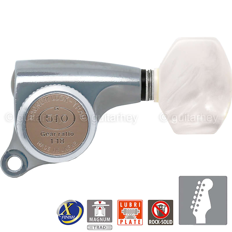 NEW Gotoh SGS510Z-P7 MGT 6 in line Locking Tuners Set 18:1 | Reverb