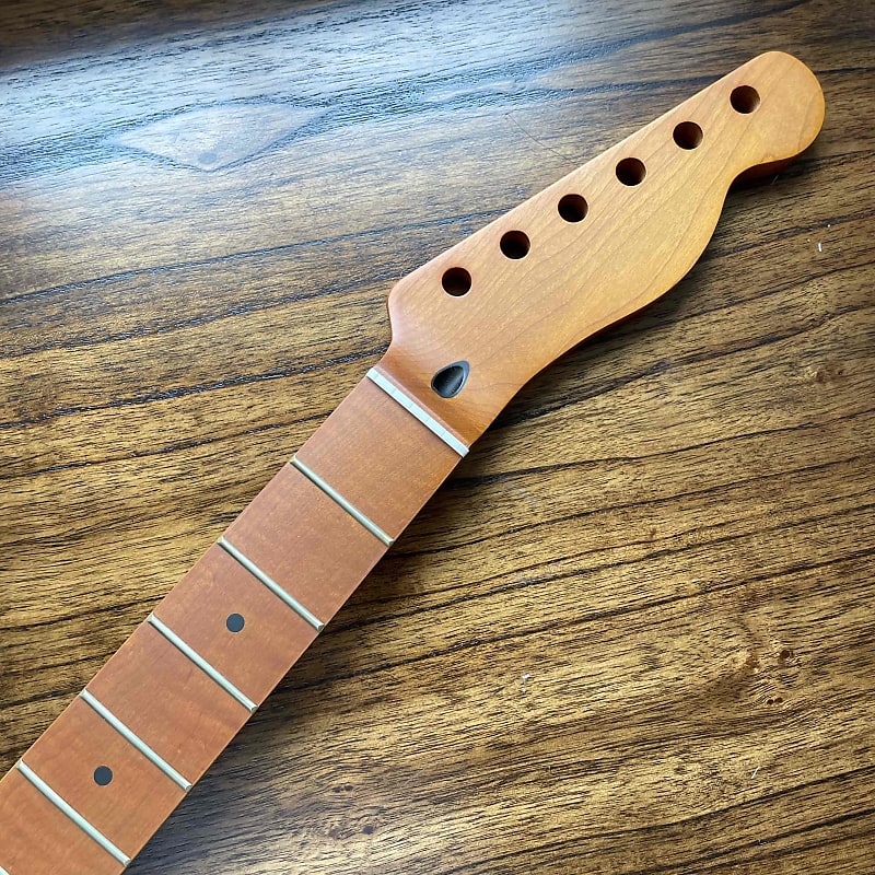 Roasted Maple Tele Neck fits fender Telecaster body 22 frets | Reverb
