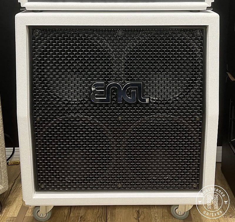 Engl 4x12 Angled Cab E412VSB Cabinet Custom Shop White Tolex | Reverb