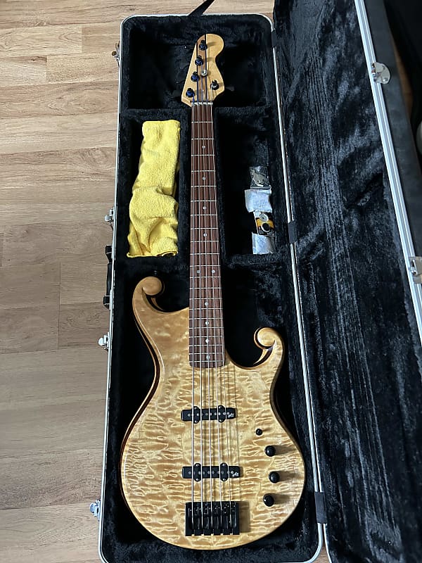 Custom Body 5 string electric bass 2003 - flame maple | Reverb