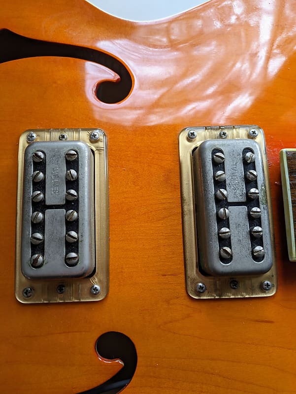 TV Jones Classic Pickups Pair Nickel English Mount with Gold | Reverb