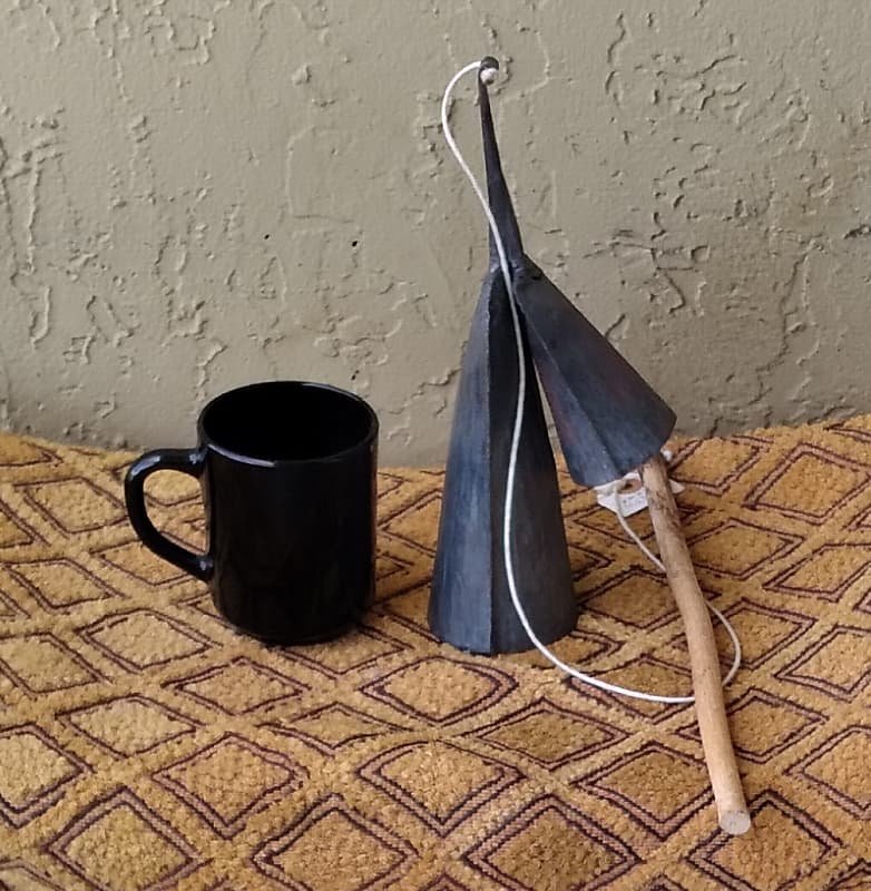 West African two-tone metal bell/gong (gankogui): small | Reverb