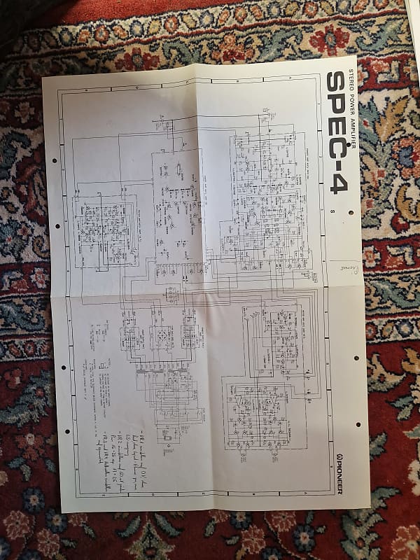 Pioneer SPEC-4 Stereo Power Amplifier Schematic | Reverb
