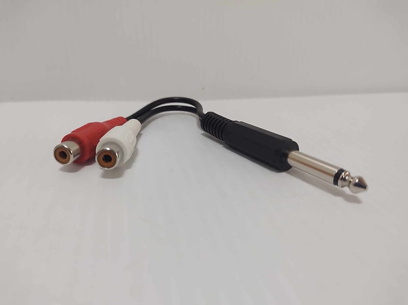 AMX 1/4 Mono to RCA Cable 8'' - Black | Reverb