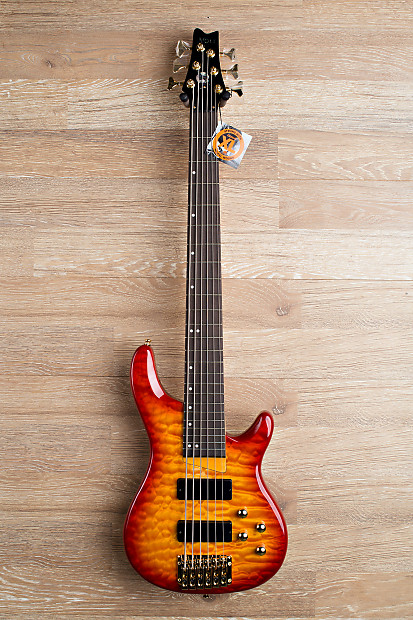 2017 Wolf KTB-6 Red Burst 6 String Bass | Reverb