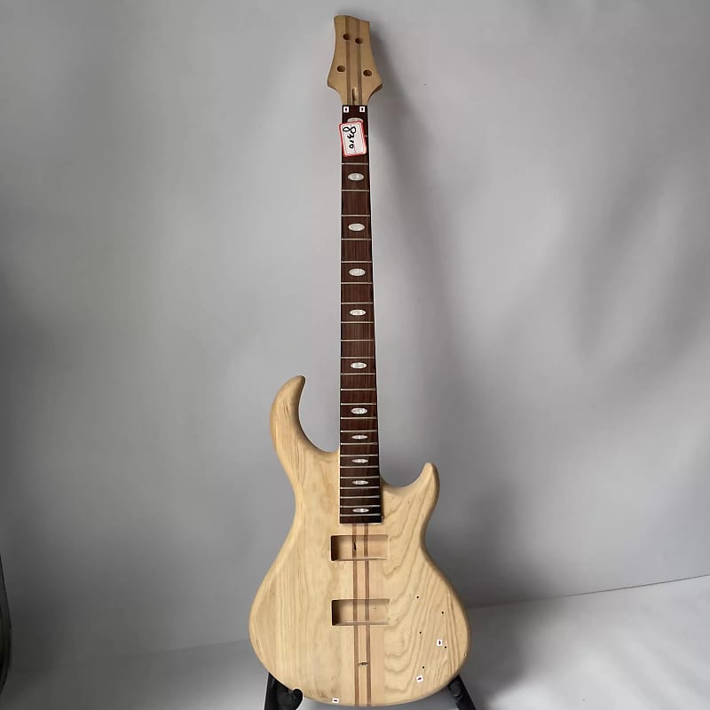 Unfinished 4 String Bass Ash Body with Maple Neck Through, | Reverb