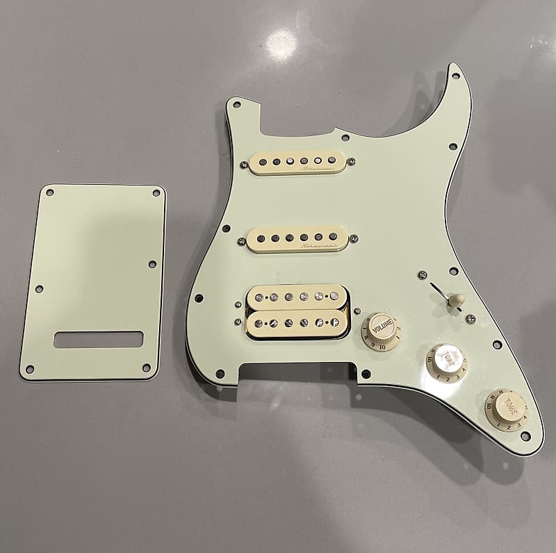 Fender Noiseless Pickups HSS Loaded Pickguard - Mint Green | Reverb