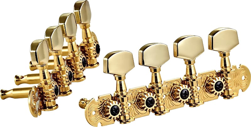 Standard A-Style Mandolin Tuning Machines 4L x 4R Gold | Reverb