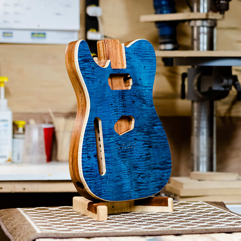 Left Handed Flamed Maple Tele Body / Maple & Mahogany Tele | Reverb