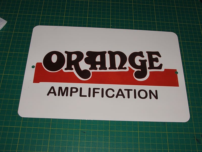 Lot of (2) Orange Amplification Metal wall signs (1) | Reverb
