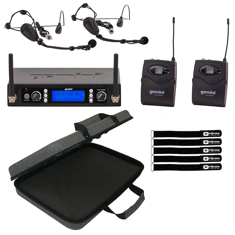 Gemini UHF-6200HL Dual Channel Headset Lavalier Microphone | Reverb