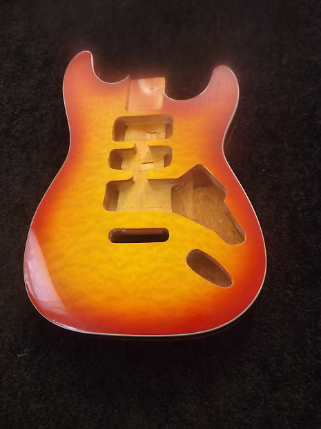 MAHOGANY QUILTED MAPLE SUPERSTRAT GUITAR BODY BINDING STRAT | Reverb