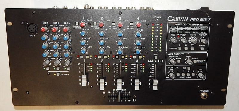 Carvin Pro-mix 7 dj mixer with effects and mono sub out with | Reverb