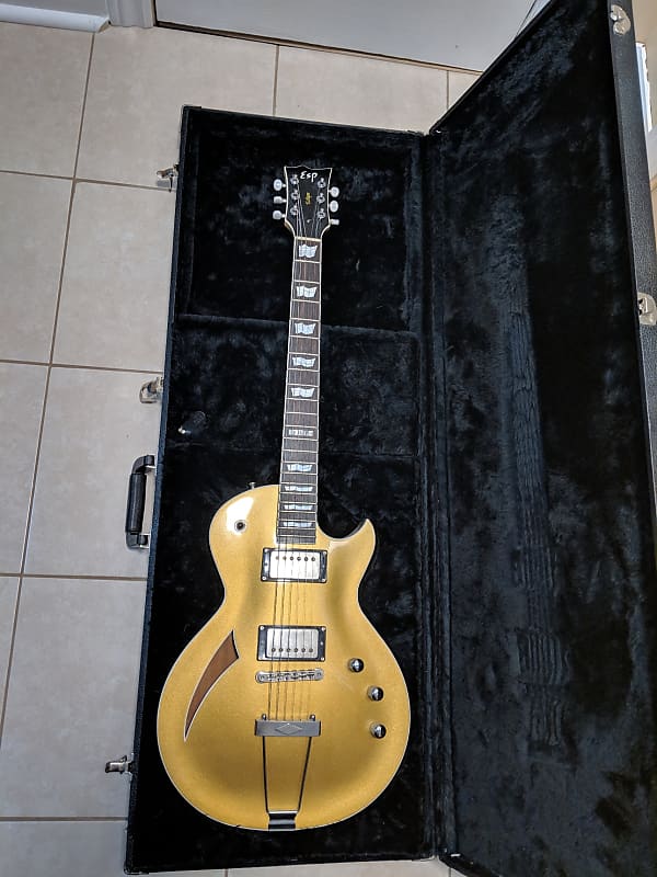 ESP Eclipse II Hollowbody. Gold Top. Made In Japan. 1990s | Reverb