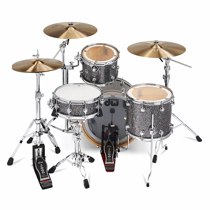 DW DWe 4pc Complete Electronic/Acoustic Drum Set Black Galaxy | Reverb