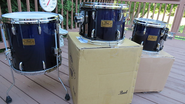 Pearl Masters Studio Midnight Fade Toms 10,12,14 floor tom EC | Reverb