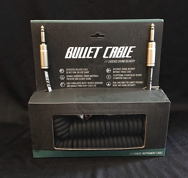 Bullet Cable 30' Coil Straight Black | Reverb