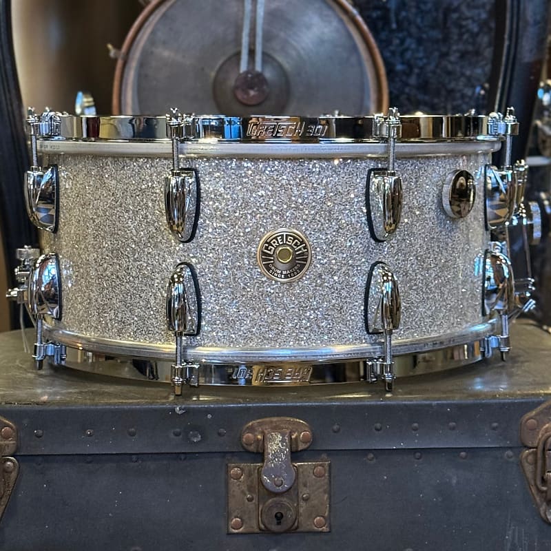 NEW Gretsch Broadkaster 6.5x14 Snare Drum in Silver Glass | Reverb