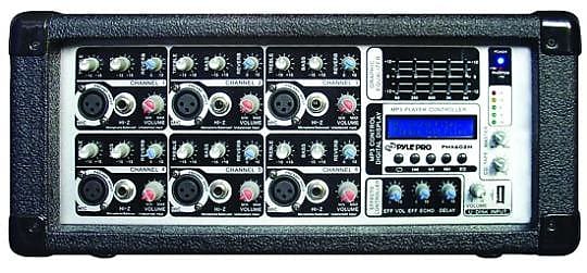 Pyle PMX602M Pro 600 Watt 6-Channel Mixer with MP3 | Reverb