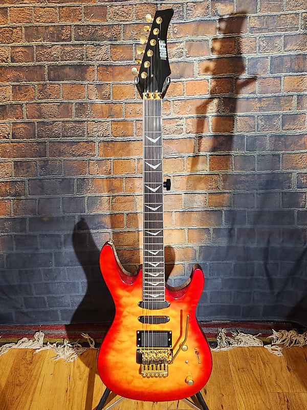Riff Super Strat 1990s Quilted Orange Burst | Reverb