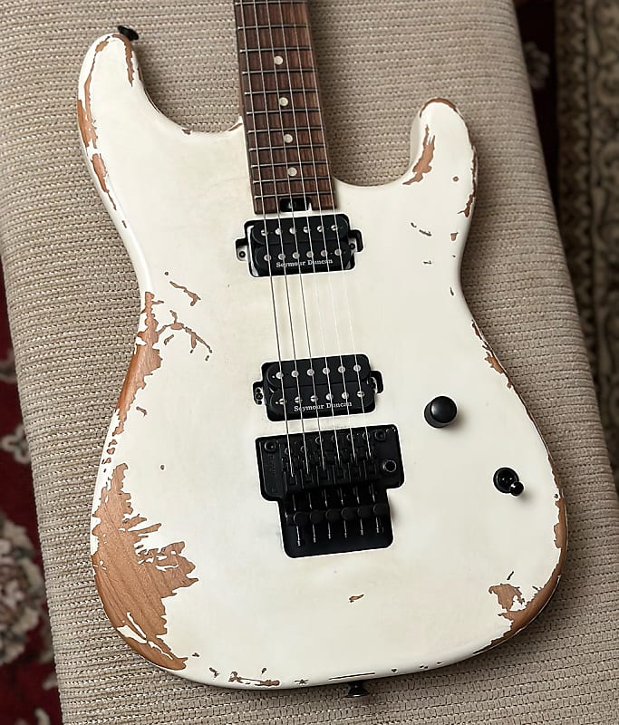 Charvel Pro-Mod Relic San Dimas Style 1 HH FR PF White | Reverb