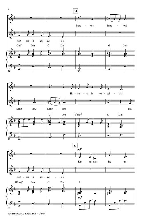 Antiphonal Sanctus Discovery Choral 2 Part Any Combination | Reverb