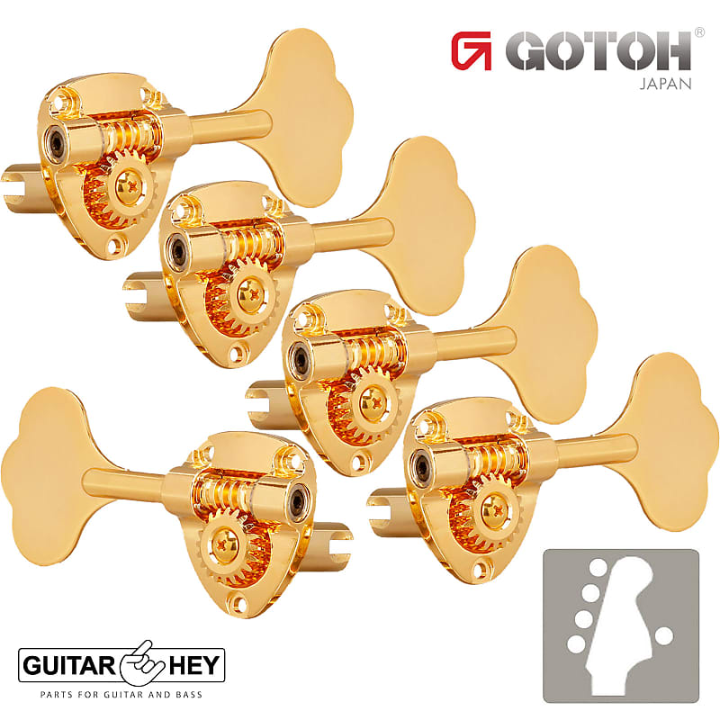 NEW Gotoh GB11W L4+R1 Bass Tuners Tuning Keys 20:1 w/ | Reverb