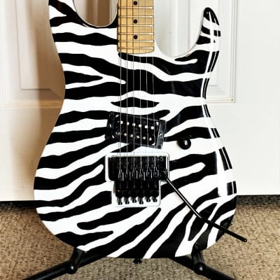 USA BC Rich Gunslinger 1988 Zebra Jackson Pattern Graphic by | Reverb