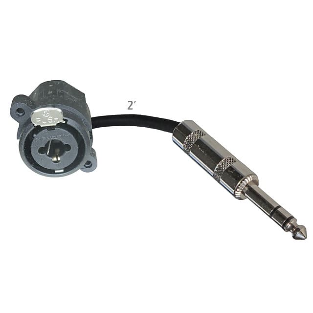 2ft Drop-In Panel Mount Pigtail Cable Black: Panel Mount XLR | Reverb