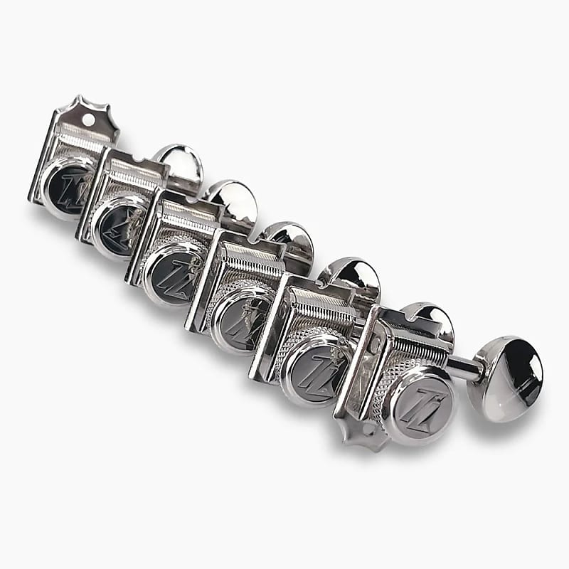True Lok Vintage Style Locking Tuners 6-in-line Nickel | Reverb