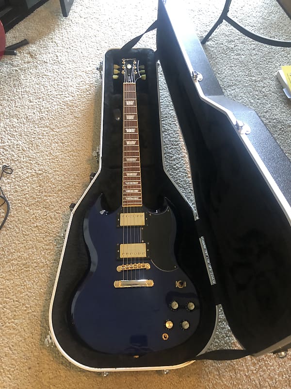 Epiphone G400 Deluxe PRO Flame Top 2018 Trans Blue | Reverb