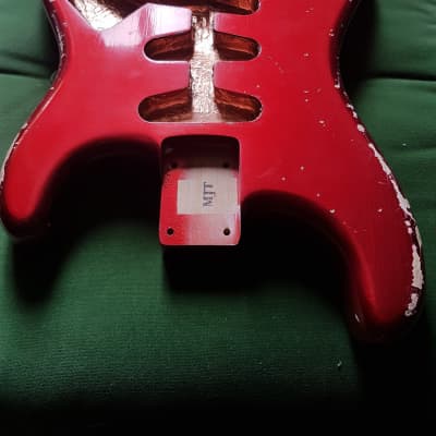 MJT Stratocaster body Candy Apple Red | Reverb