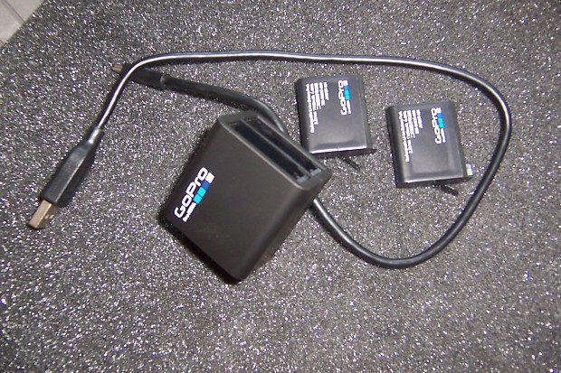 GoPro Hero 4, Dual Battery Charger with 2 Batteries | Reverb