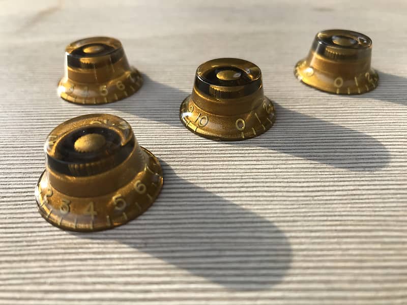 CreamTone TruVintage '50's Amber Bonnet Knobs Set for Les | Reverb